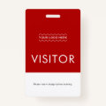 Custom Visitor Badge with Logo | Red | Zazzle