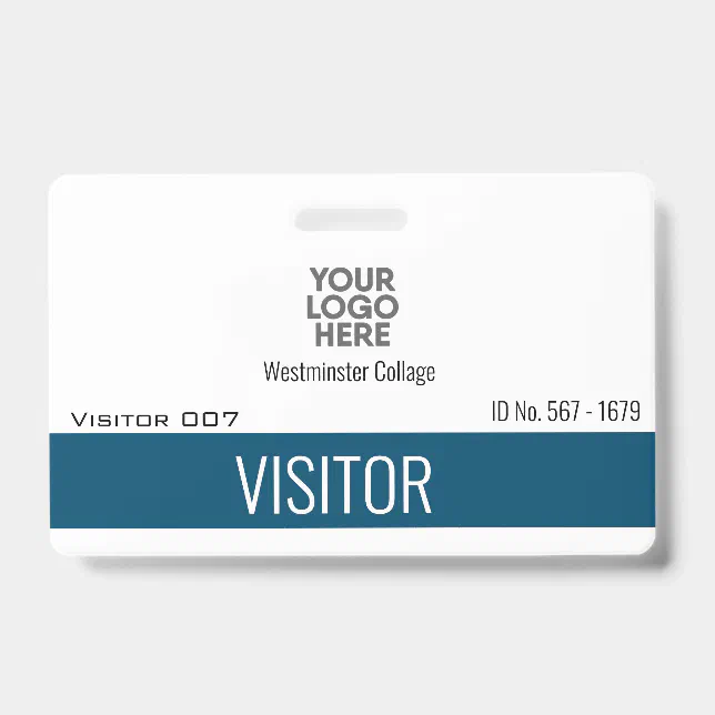 Custom Visitors Guests Logo Company Name ID Badge | Zazzle