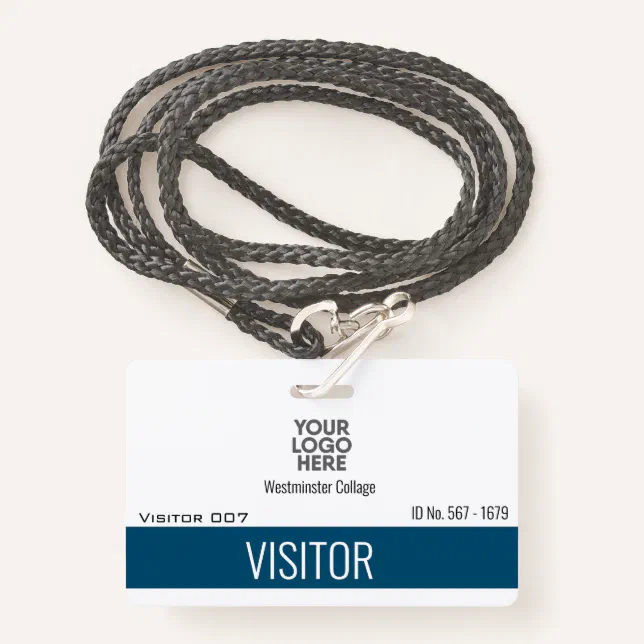 Custom Visitors Guests Logo Company Name ID Badge | Zazzle