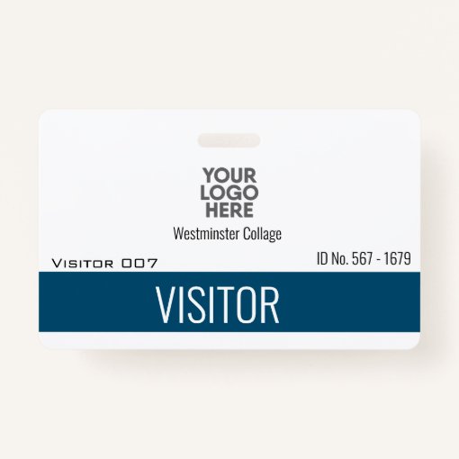 Custom Visitors Guests Logo Company Name ID Badge | Zazzle