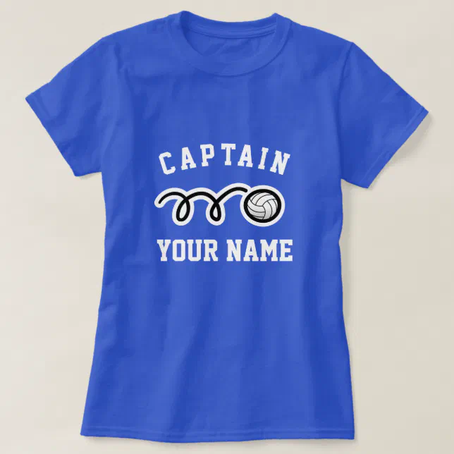 Custom volleyball captain t shirt for women's team | Zazzle