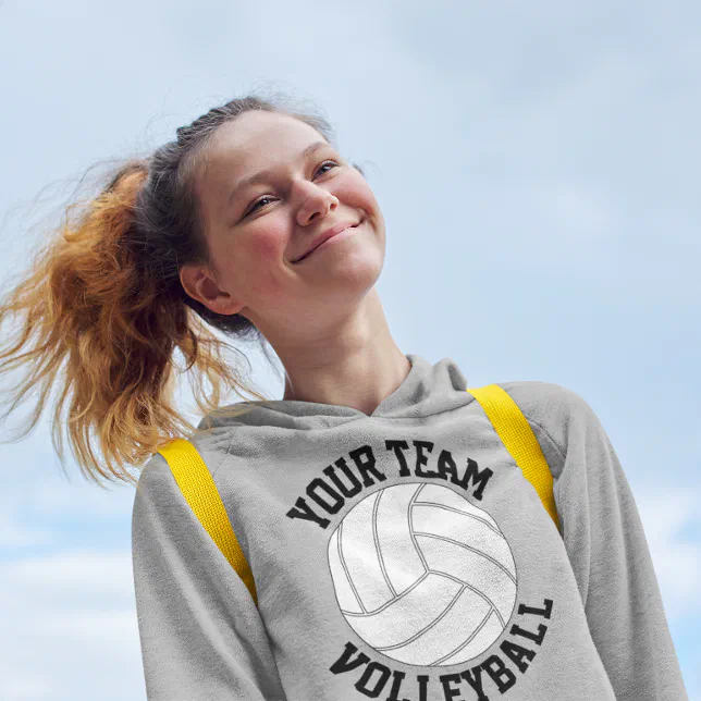 Custom Volleyball Team Name, Player Name & Number Hoodie | Zazzle