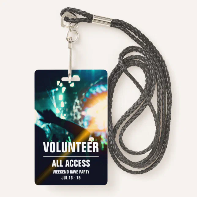 Custom Volunteer All Access Concert Pass Badge | Zazzle