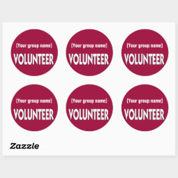 Custom Volunteer Badge Classic Round Sticker | Zazzle