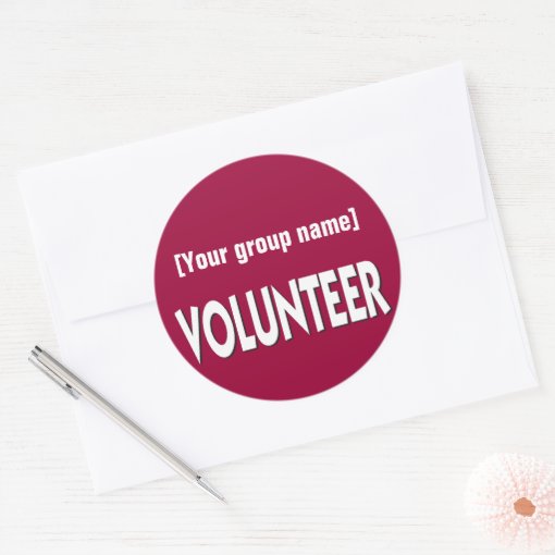 Custom Volunteer Badge Classic Round Sticker | Zazzle