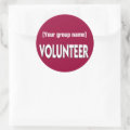 Custom Volunteer Badge Classic Round Sticker | Zazzle