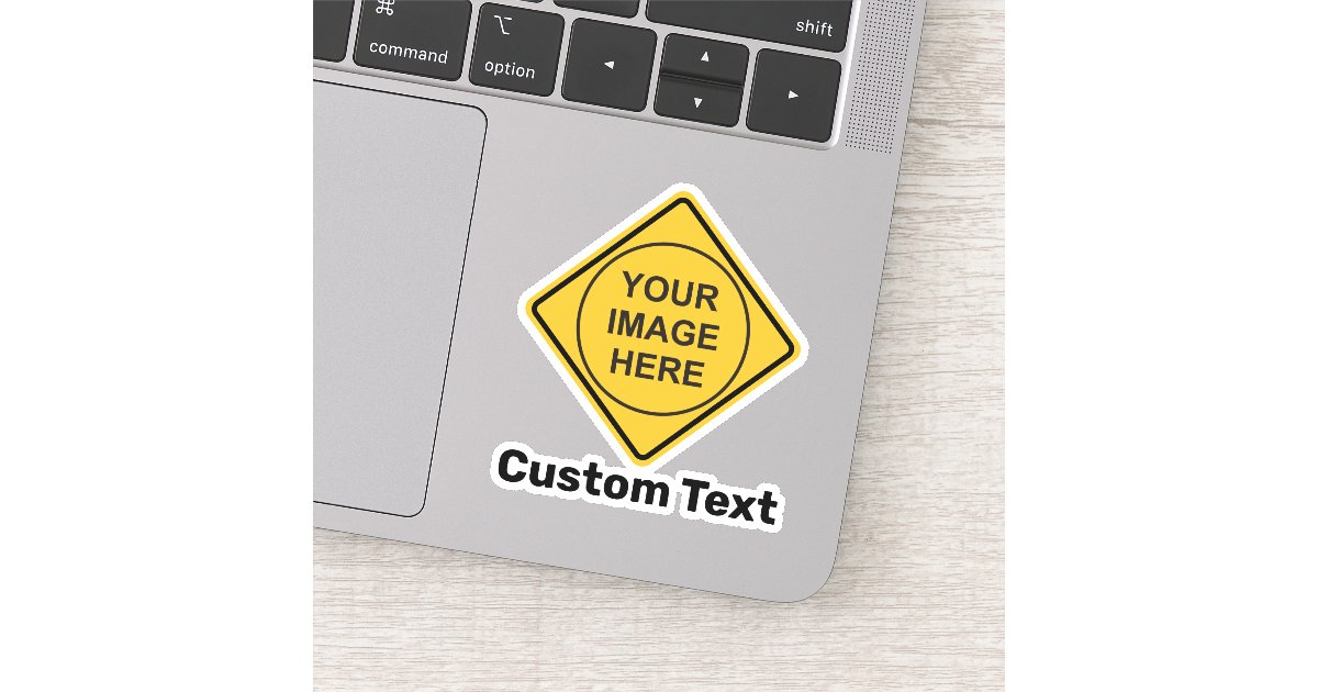 Custom Warning Diamond Sign Sticker | Zazzle