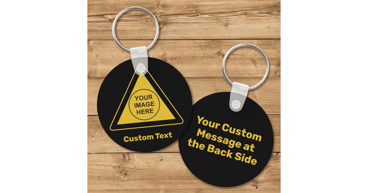 Custom Warning Triangle Sign Keychain | Zazzle
