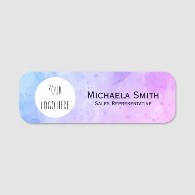 Custom Watercolor Business Retail Employee Name Tag | Zazzle