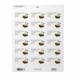 Custom Watercolor Cute Panda, Asian Bear, Animal Label | Zazzle