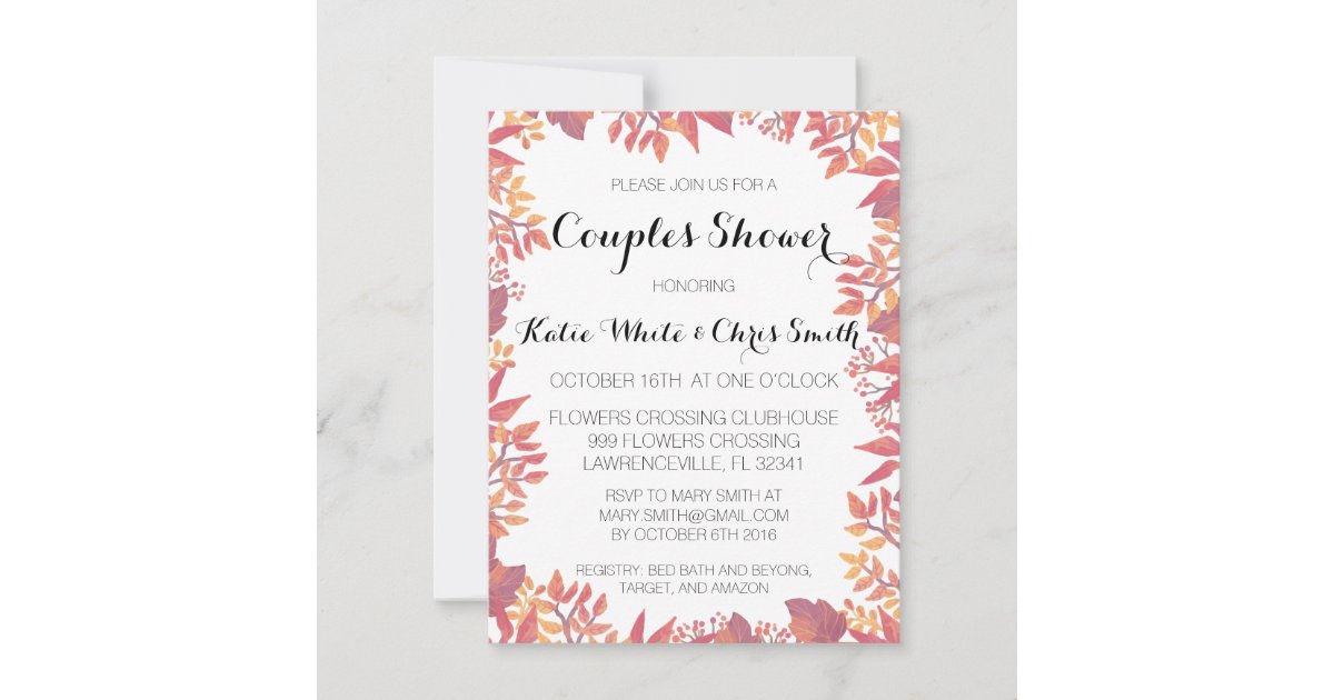 Custom Watercolor Fall Invitation | Zazzle