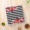 Custom Watercolor Floral Striped Recipe Binder | Zazzle