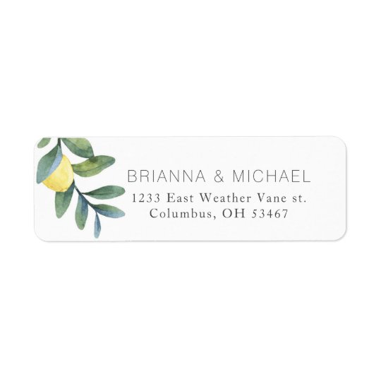 Custom Watercolor Lemon Return Address Label | Zazzle.com