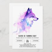 Custom Watercolor Wolf Birthday Invitation | Zazzle