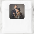 Custom Wedding Bride and Groom's Photo Square Sticker | Zazzle