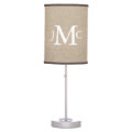 Custom wedding couple monogram rustic chic linen table lamp | Zazzle