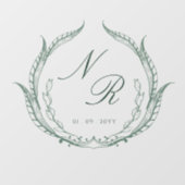 Custom Wedding Dance Floor Script Monogram Green Floor Decals | Zazzle