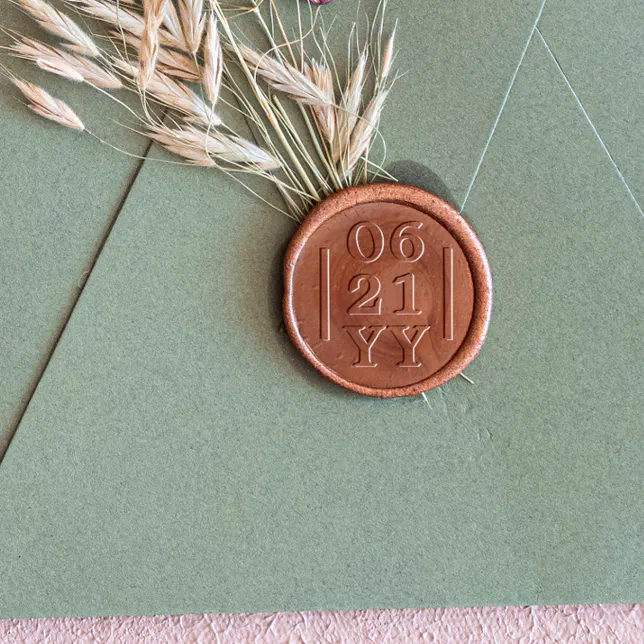 Custom Wedding Date Wax Seal Sticker | Zazzle