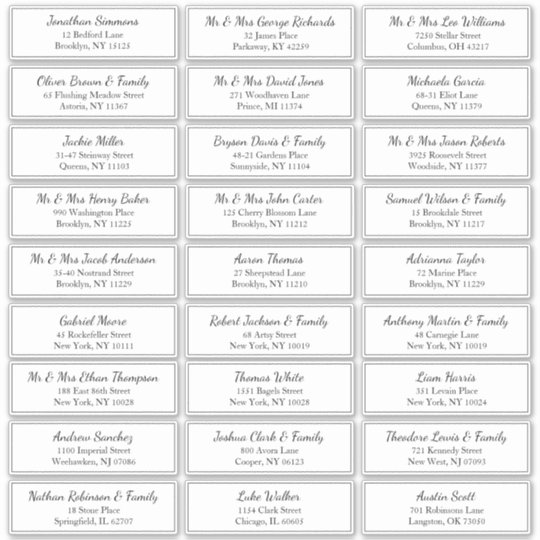 Custom Wedding Guest Black Border Address Label | Zazzle.com