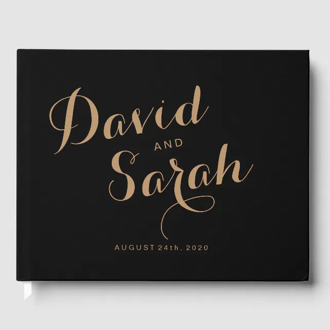 Custom Wedding Guest Book With Fancy Script Font | Zazzle