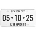 Custom Wedding License Plate Just Married | Zazzle