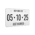 Custom Wedding License Plate Just Married | Zazzle