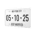 Custom Wedding License Plate Just Married | Zazzle