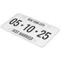 Custom Wedding License Plate Just Married | Zazzle