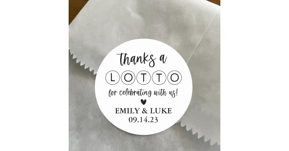 Custom Wedding Lottery Ticket Favor Classic Round Sticker | Zazzle