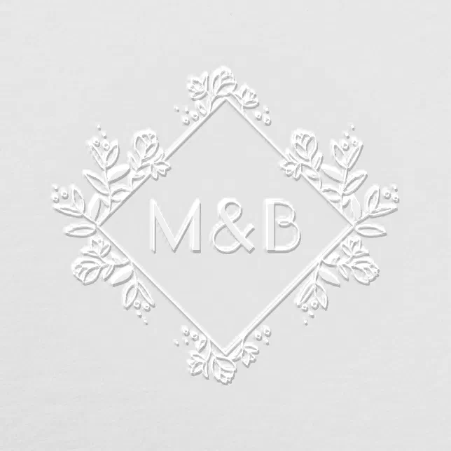 Custom Wedding Monogram Botanical Personalized Embosser | Zazzle