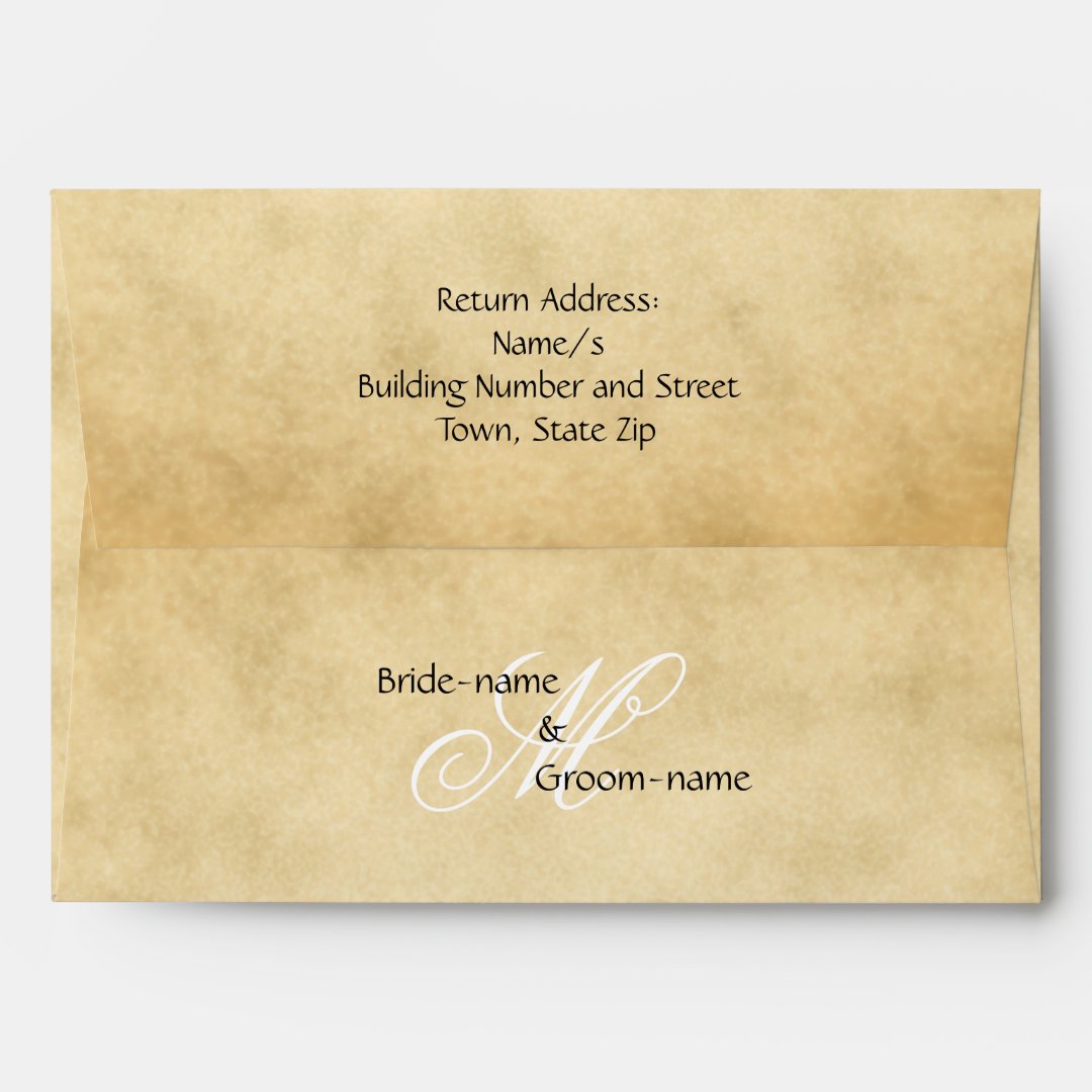 Custom Wedding Monogram Vintage Style Envelope | Zazzle
