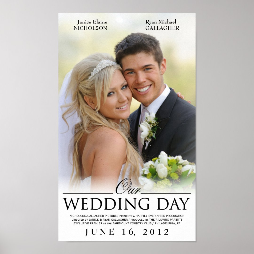 Custom Wedding Movie Poster Template | Zazzle