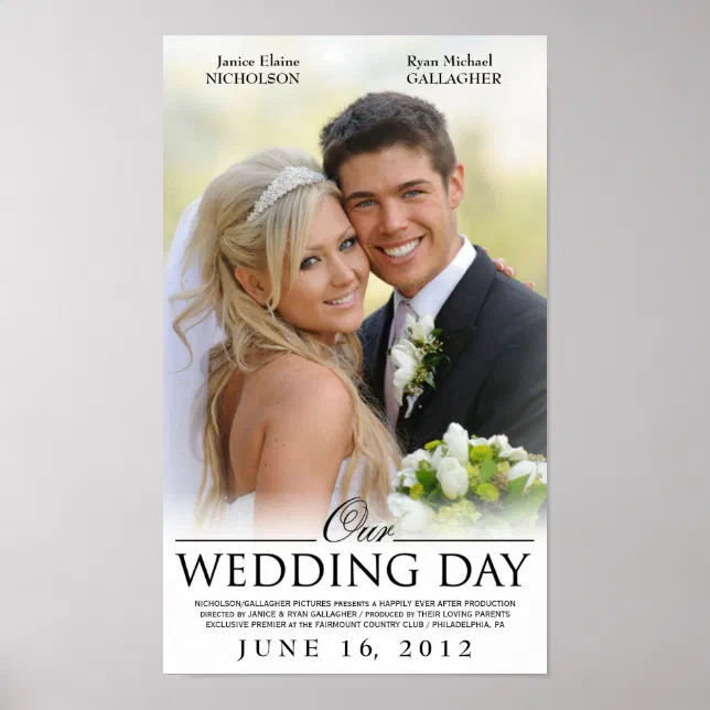 Custom Wedding Movie Poster Template | Zazzle