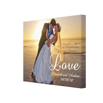 Custom Wedding Photo Love Name Canvas Print | Zazzle