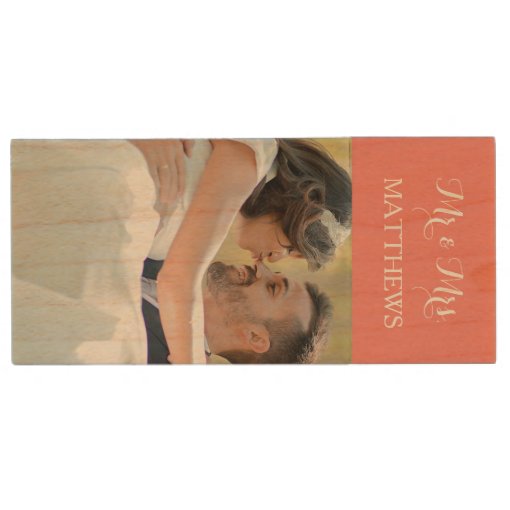 Custom Wedding Photo Monogram USB Flash Drive | Zazzle