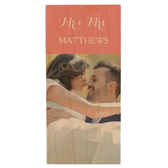 Custom Wedding Photo Monogram USB Flash Drive | Zazzle