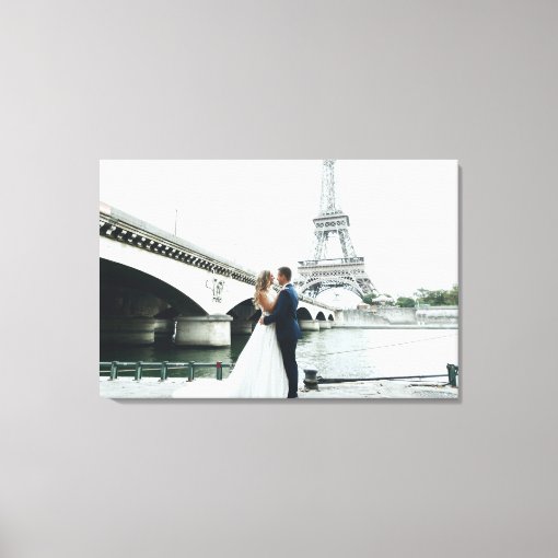 Custom Wedding Photo Real Canvas Print | Zazzle