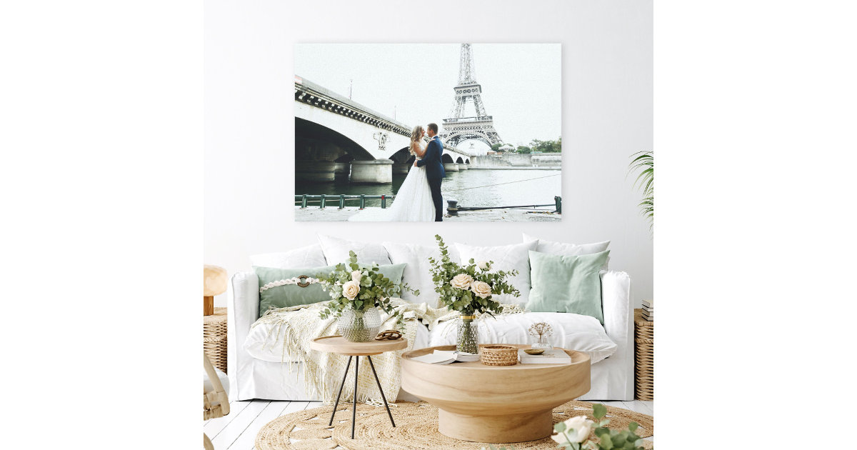 Custom Wedding Photo Real Canvas Print | Zazzle