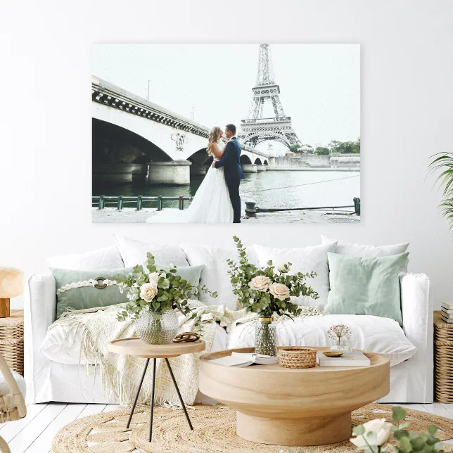 Custom Wedding Photo Real Canvas Print | Zazzle