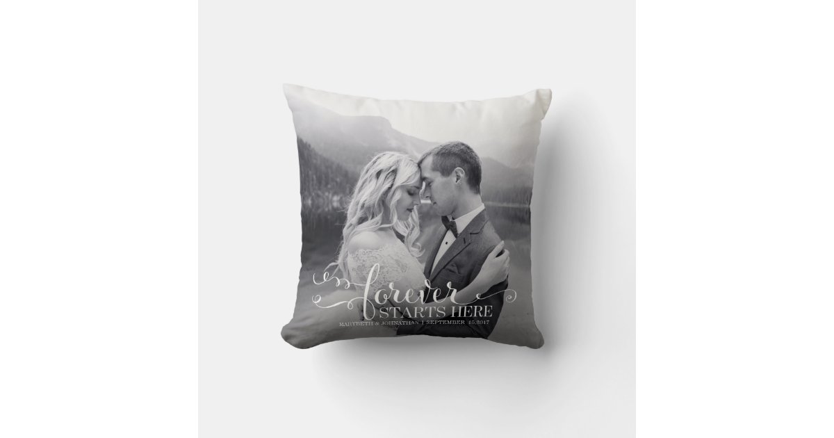 Custom Wedding Photo Throw Pillow | Zazzle