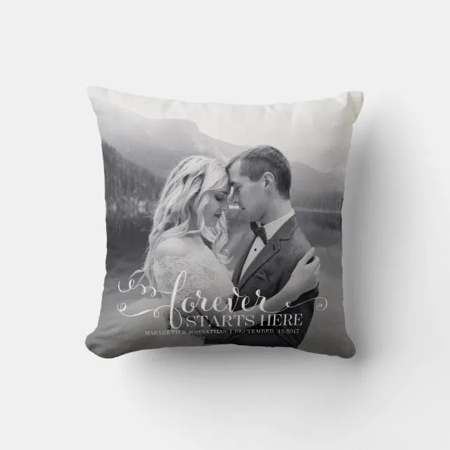Custom Wedding Photo Throw Pillow | Zazzle