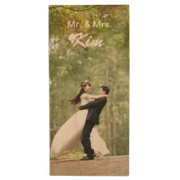 Custom Wedding Photo with Monogram USB Flash Drive | Zazzle