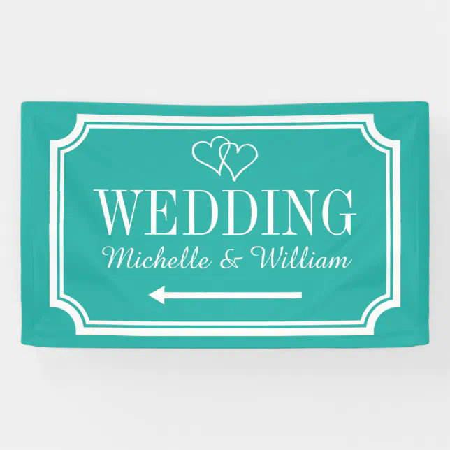 Custom wedding reception direction sign banner | Zazzle