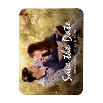 Custom Wedding Save The Date Photo Fridge Magnet | Zazzle