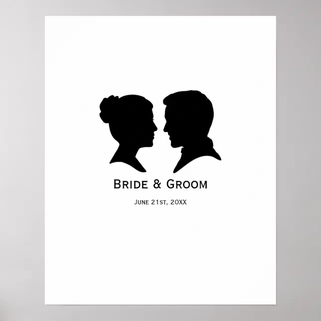 Custom Wedding Silhouette Autograph poster | Zazzle