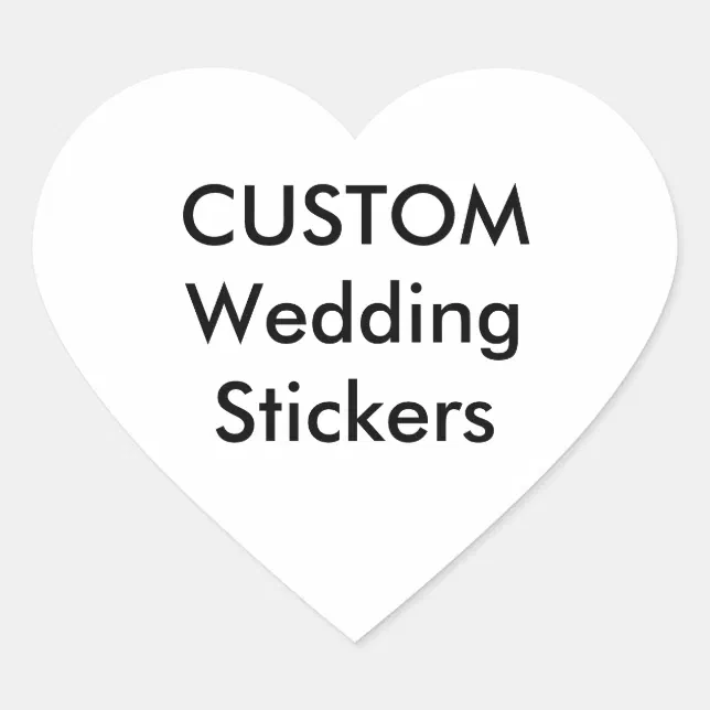 Custom Wedding Stickers HEART GLOSSY (20 pk.) | Zazzle