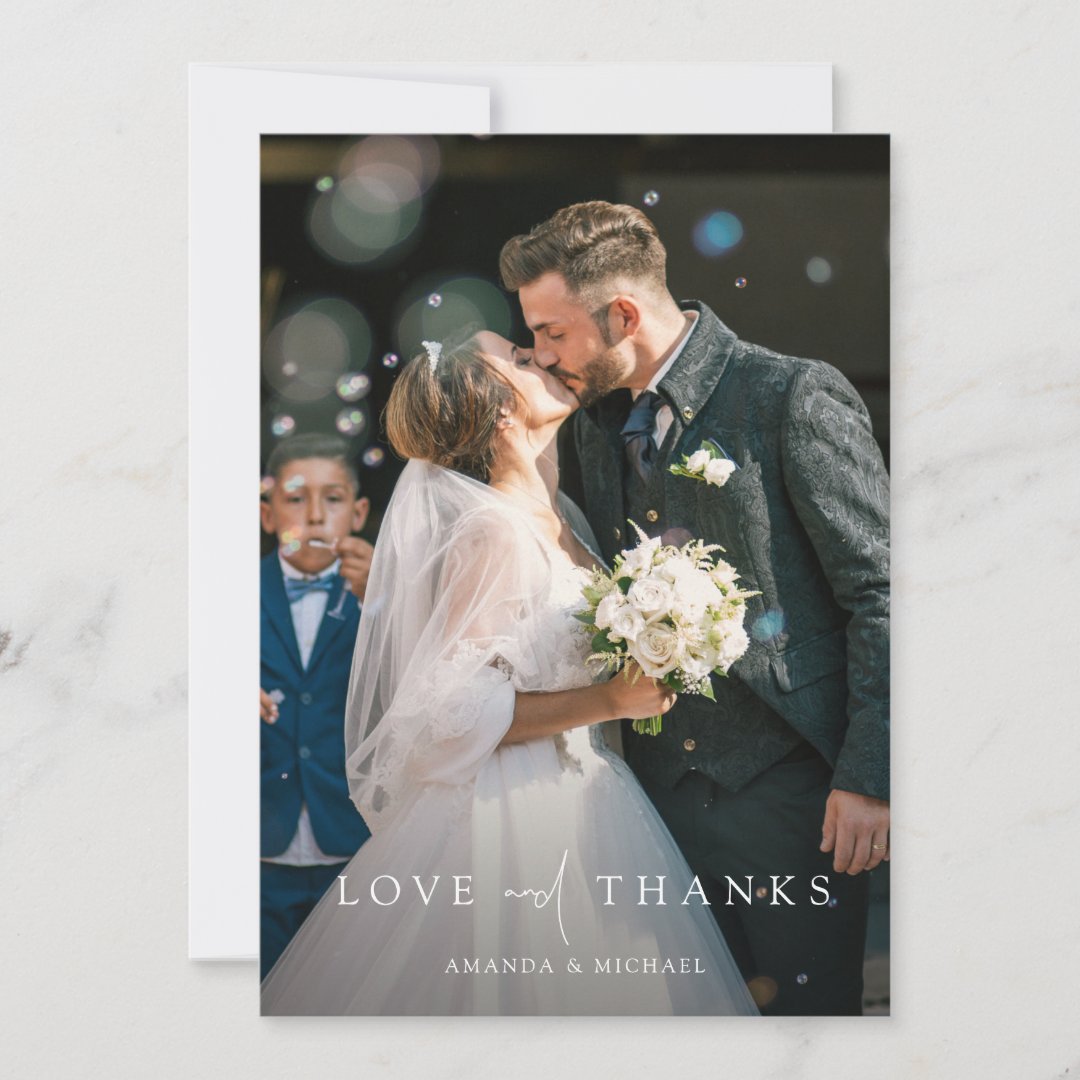 Custom Wedding Thank You Card Template with Photo | Zazzle