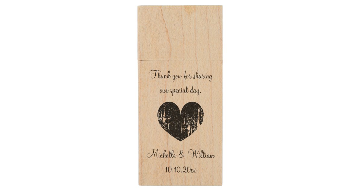 Custom wedding thank you favor USB flash drive | Zazzle