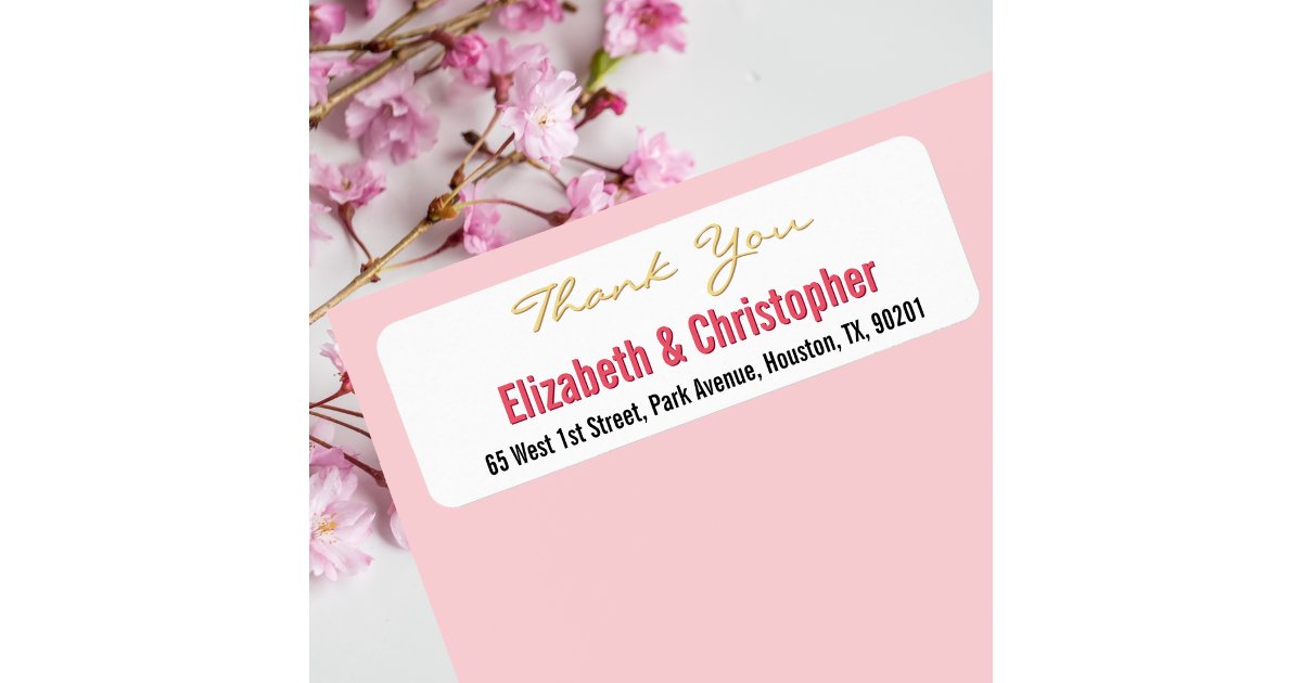 Custom Wedding Thank You Return Address Label | Zazzle