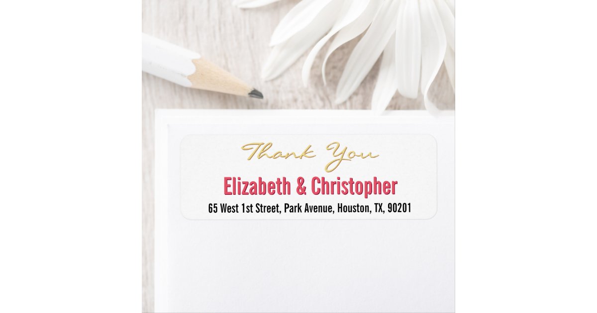 Custom Wedding Thank You Return Address Label | Zazzle